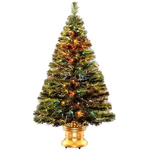 National Tree Company 4 ft. Fiber Optic Fireworks Artificial Christmas ...