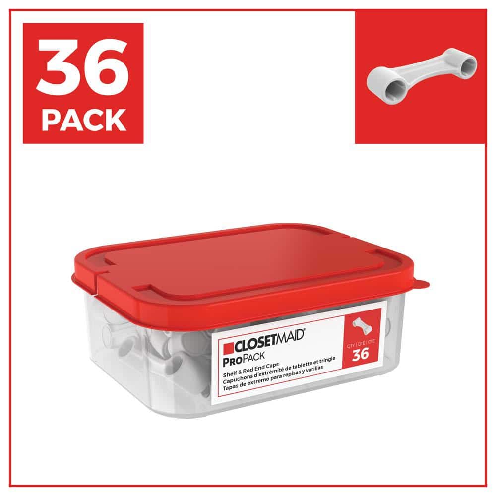 ClosetMaid ProPack Shelf and Rod Wire Shelving End Caps (36-Piece ...