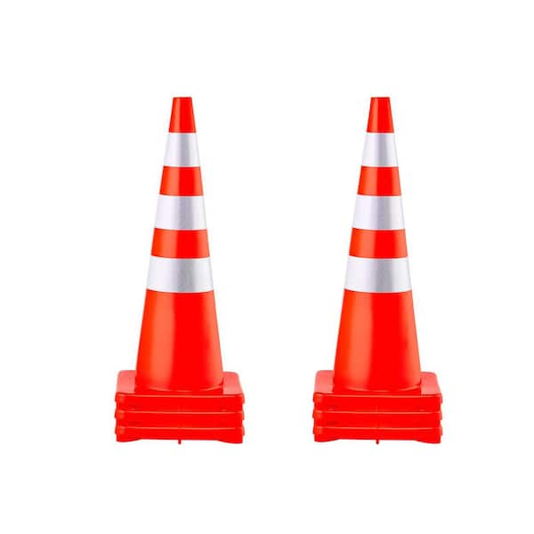 SKYSHALO Safety Cones, 6 x 36 in. Traffic Cones, PVC Orange ...