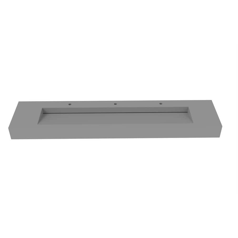 castellousa Pyramid 84 in. Wall Mount Solid Surface Single-Basin ...