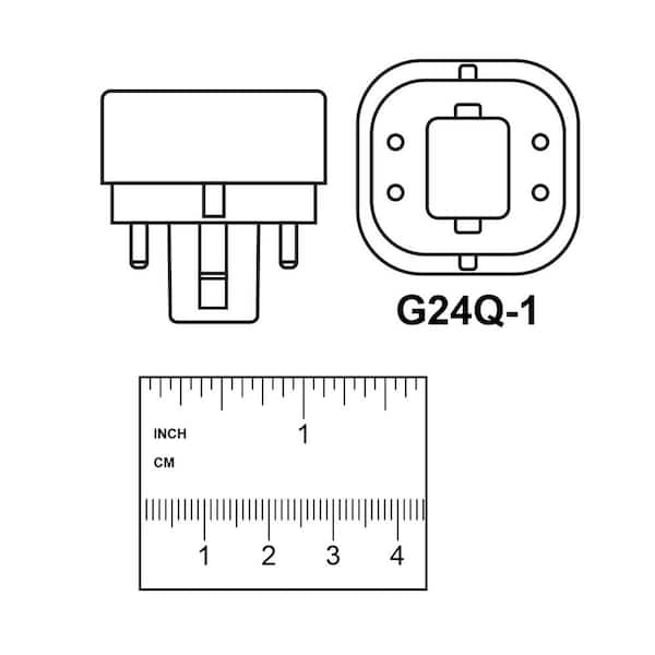 Feit Electric 13-Watt Equivalent PL Quad Tube CFLNI 4-Pin Plugin G24Q-1 ...
