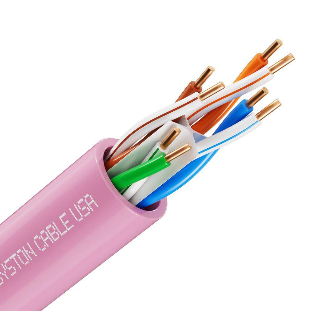 Syston Cable Technology 50 ft. Pink CAT 6E CMP-Plenum 600MHz 23AWG ...