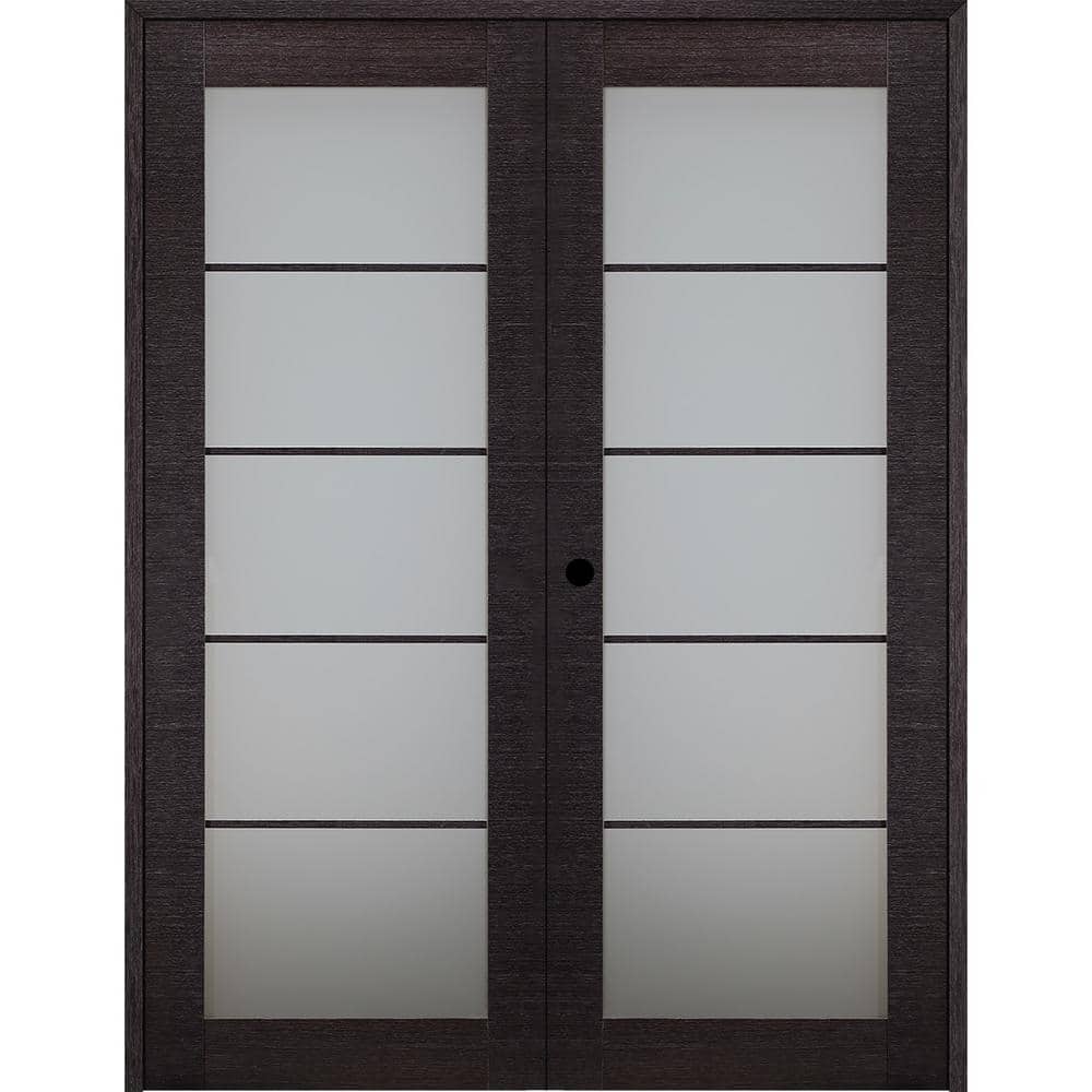 Belldinni Avanti 5-Lite Frosted Glass 48 in. x 92.5 in. Right Hand ...