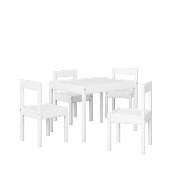 BABY RELAX Wylie White 5-Piece Kiddy Table and Chair Set DE97266 - The ...