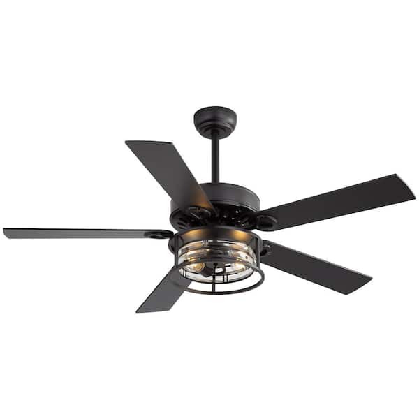 Airsurfer 52 in. Indoor Black Farmhouse Dual Finish 6-Speed Downrod ...