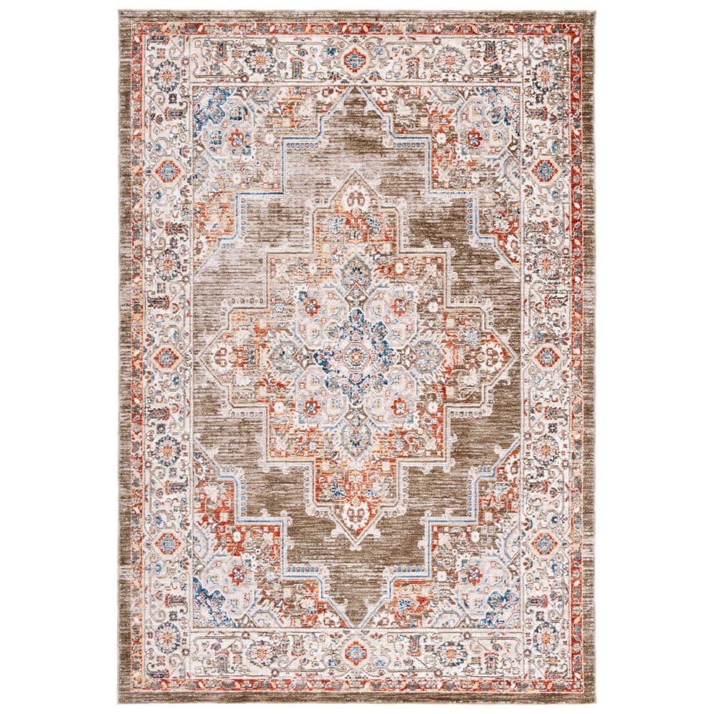 SAFAVIEH Olympia 8 ft. x 10 ft. Green/Ivory Ornate Medallion Area Rug ...
