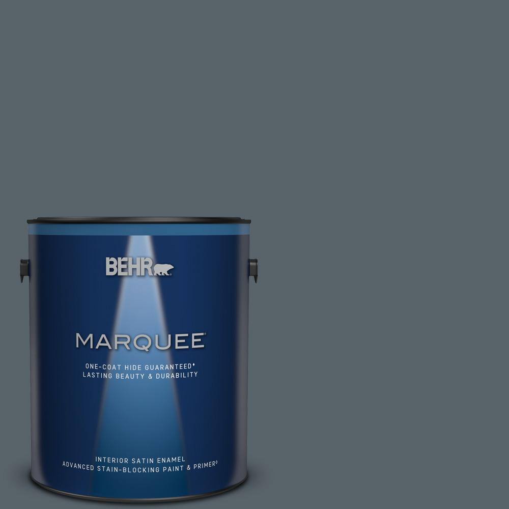 BEHR MARQUEE 1 gal. #N490-6 Calligraphy One-Coat Hide Satin Enamel ...