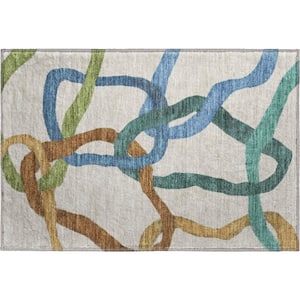 Addison Rugs Mayfield Premium Machine Washable Abstract AMF2394 Taupe 3 ...