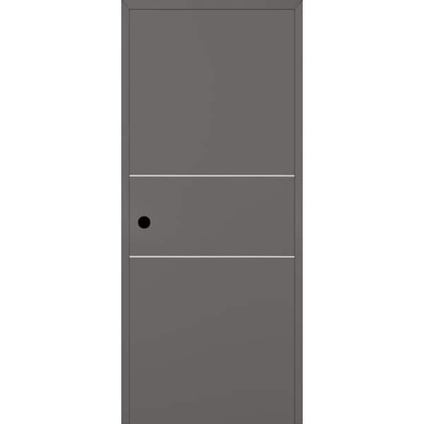 Belldinni Optima 2H DIY-Friendly 30 in. x 96 in. Right Hand Gray Matte ...