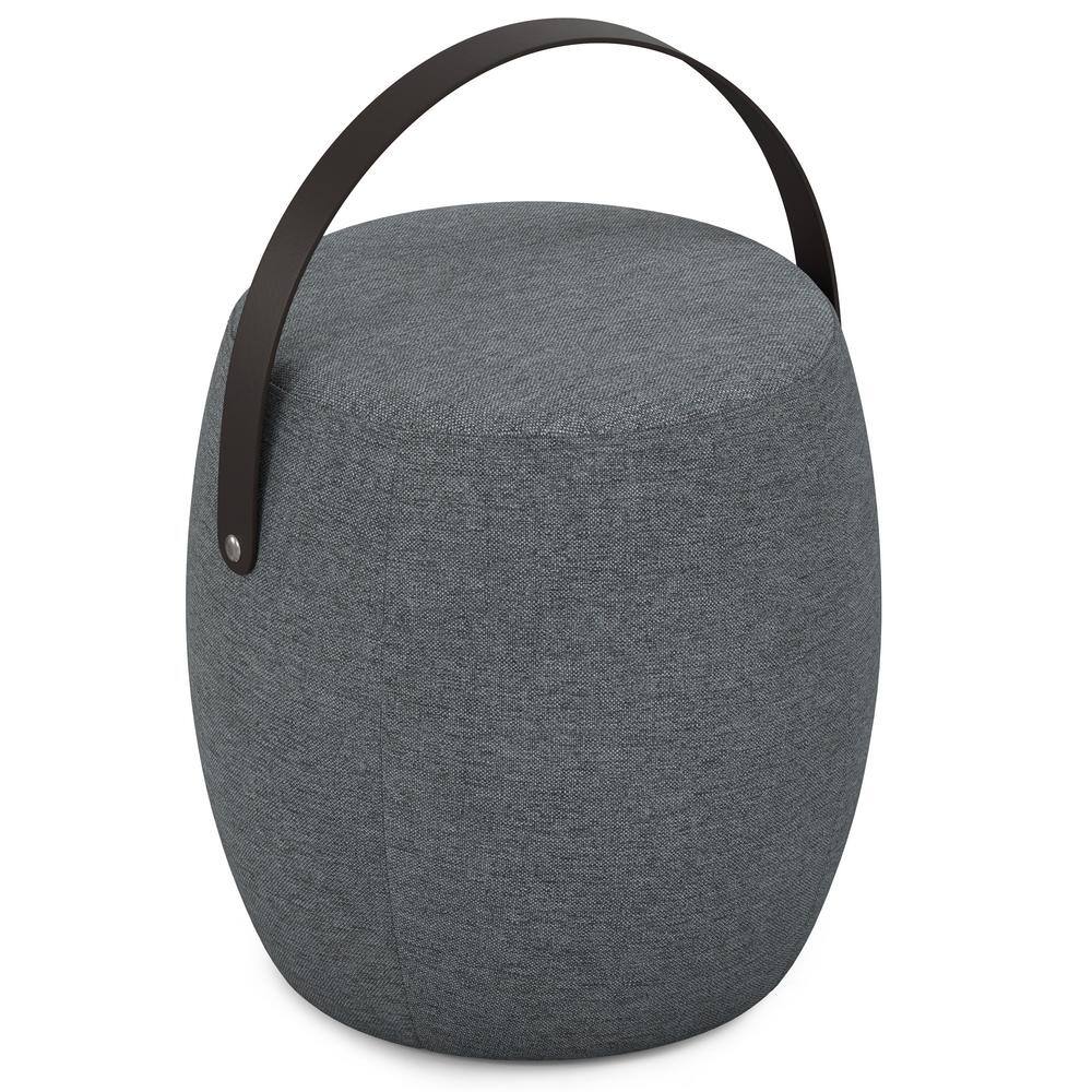 Simpli Home Ramsay 16 in. Wide Contemporary Irregular Footstool in Grey ...