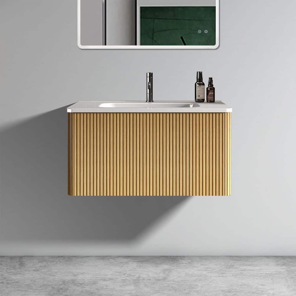 INSTER ENYA 30 in. W. x 18.3 in. D x 15.6 in. H Single Sink Floating ...