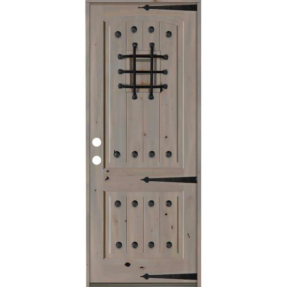 Krosswood Doors 48 in. x 96 in. Mediterranean Knotty Alder Arch Top 2 ...
