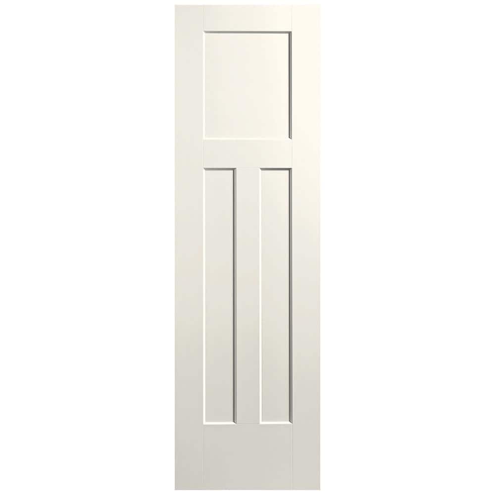 Masonite 24 in. x 80 in. 3-Panel Winslow Single Bore Hollow Core Ivory ...