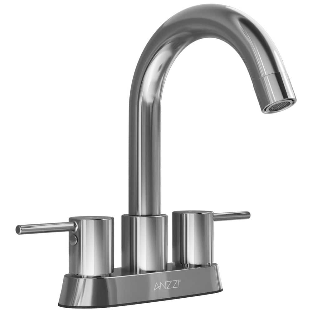 ANZZI Remnants 4 in. Centerset Double Handle Mid Arc Bathroom Sink ...
