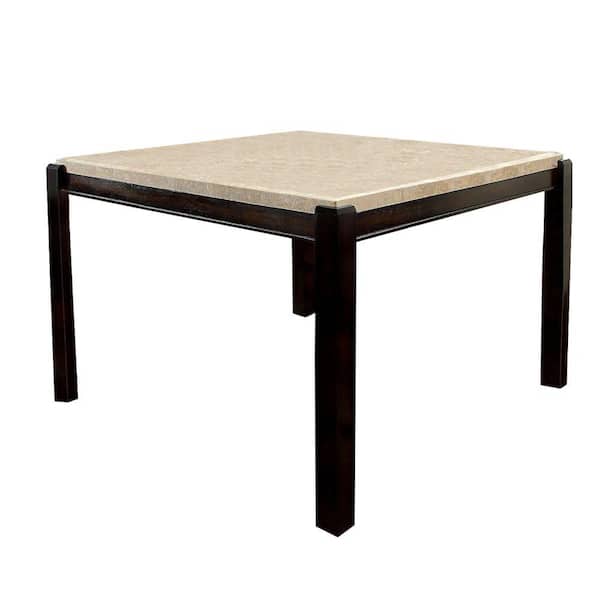 Benjara Modern Style 53.75 in. Brown 4 Legs Marble Top Counter Height ...