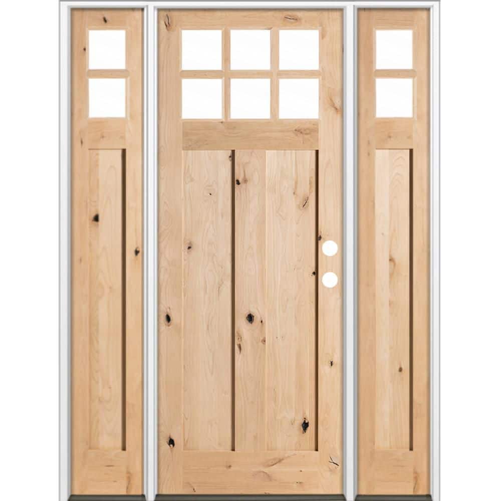 Krosswood Doors 70 in. x 96 in. Knotty Alder Left-Hand/Inswing 6 Lite ...