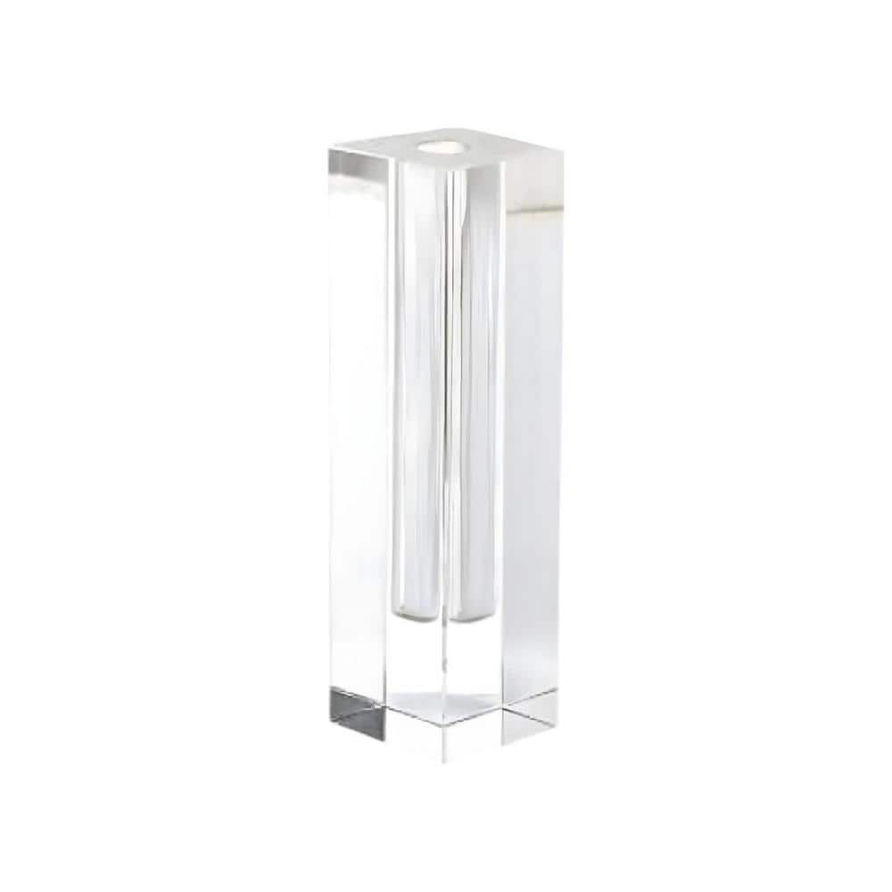 HomeRoots 10 in. Clear Crystal Cylinder Decorative Vase 2000386775 ...