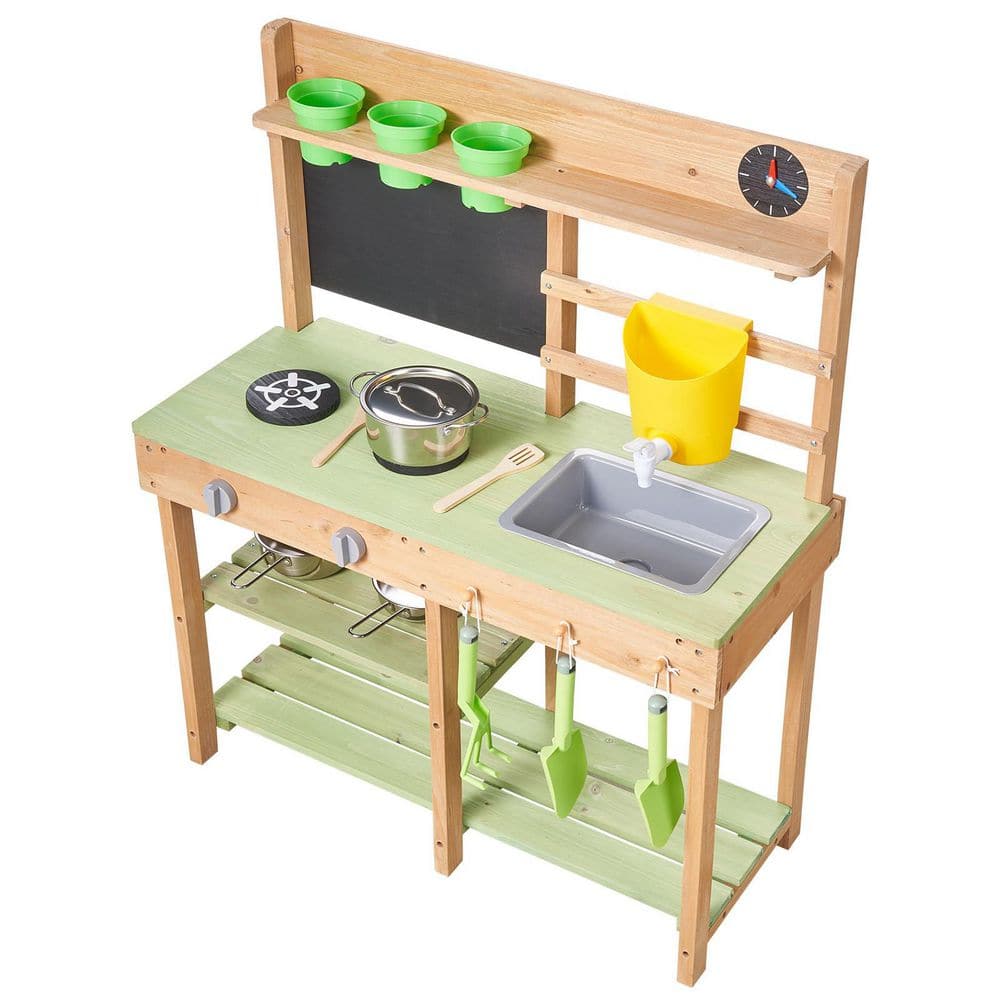 VEVOR Mud Kitchen, Outdoor Mud Kitchen for Kids, Wood Outdoor Play ...