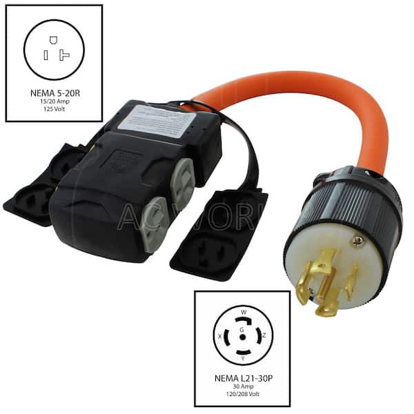 AC WORKS NEMA L21-30P 30 Amp 3-Phase 120/208-Volt 3PY,, 44% OFF