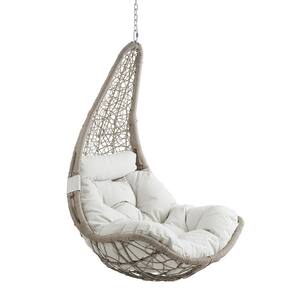 ULAX FURNITURE Moon-Shaped Outdoor Wicker Porch Swing Hanging Chair ...