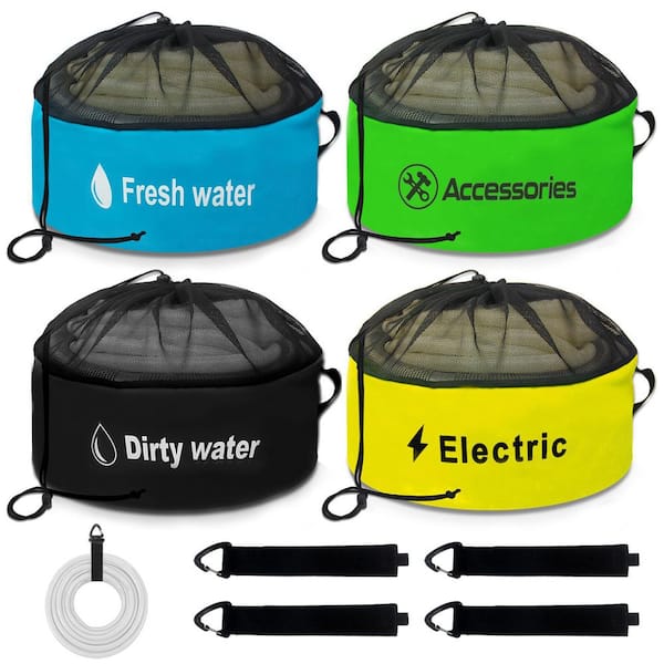 SenQWFa Waterproof Mesh RV Hose Storage Bag Set with Color Coded ...