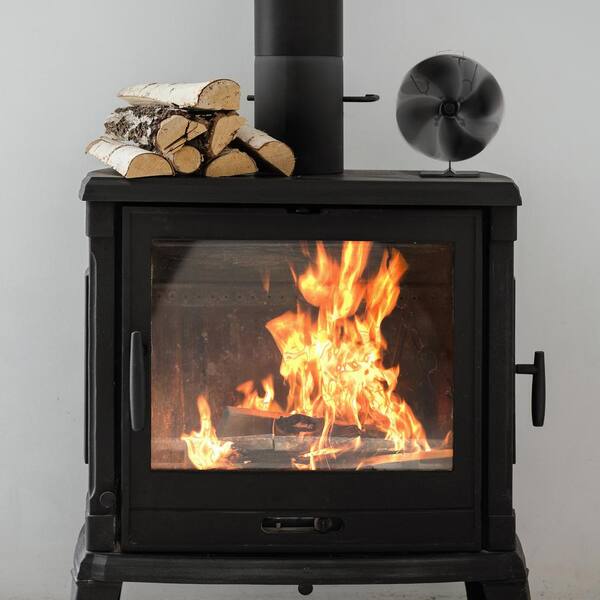 Heat Fan 4-Blade Heat Powered Stove Fan - Wood Burner Fireplace Fan ...