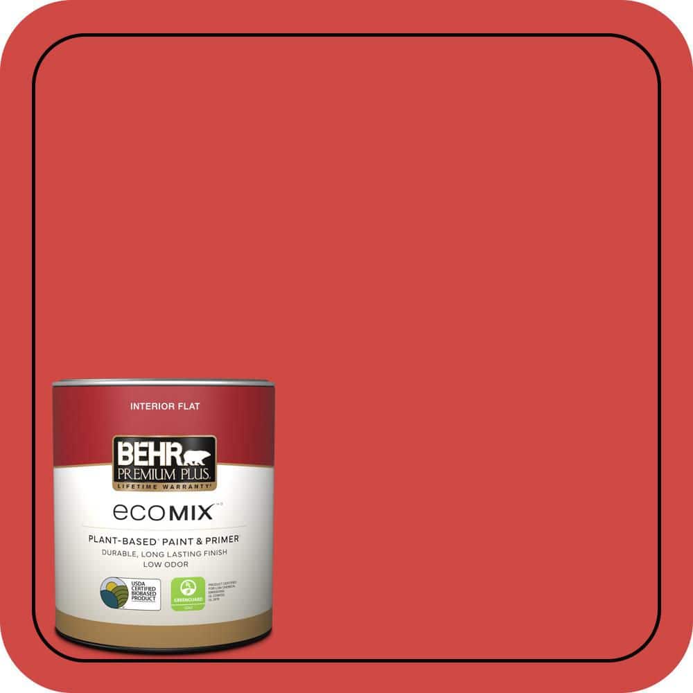 BEHR PREMIUM PLUS 1 qt. #P170-6 Race Car Stripe Flat EcoMix Plant-Based ...
