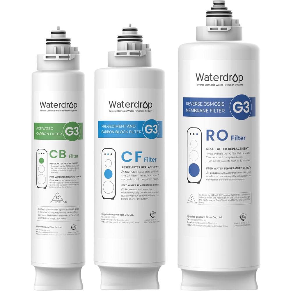 Waterdrop G3 Replacement Filter Replacement for WD-G3-W 400GPD RO System, Pack of 1 WD-G3-CF, 1 ...