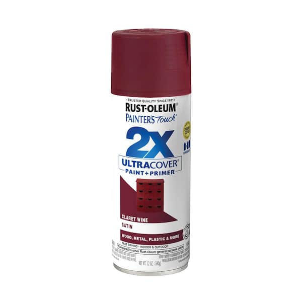 Rust Oleum Painter s Touch 2X 12 oz. Satin Claret Wine General Purpose Spray Paint 6 Pack 334062 The Home Depot