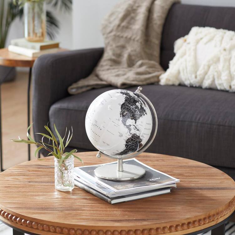 Litton Lane 11 in. White Aluminum Decorative Globe – Home Depot ...