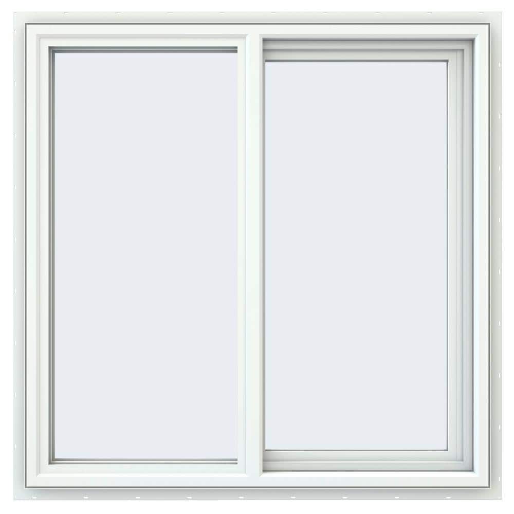 JELD-WEN 35.5 in. x 35.5 in. V-4500 Series White Vinyl Right-Handed ...