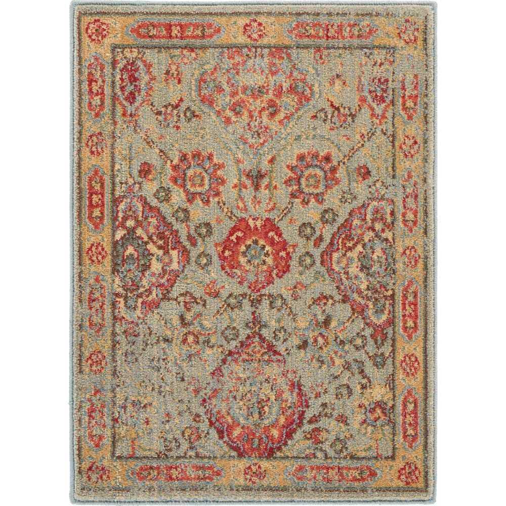Nourison Somerset Light Green 2 ft. x 3 ft. Repeat Medallion ...