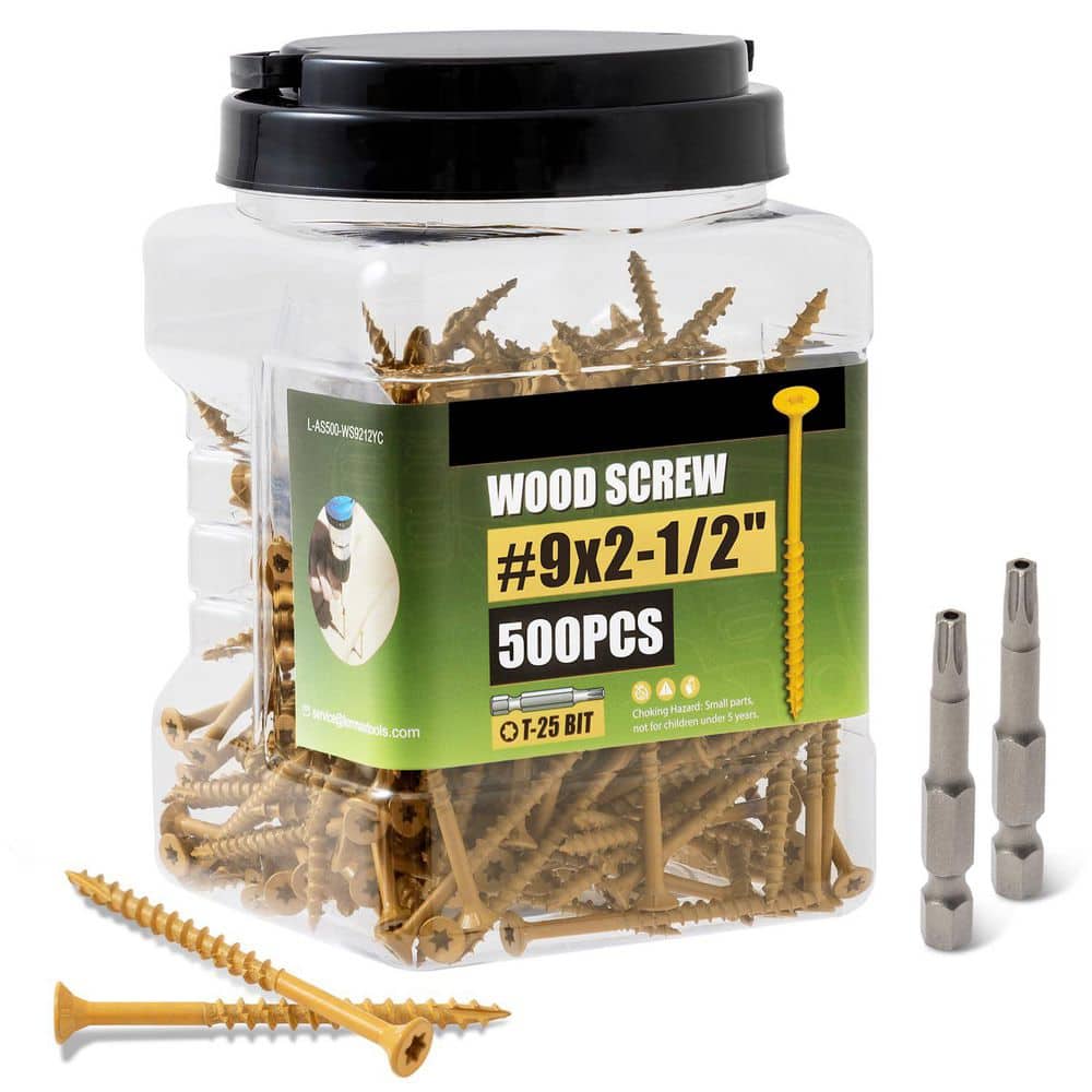 Afoxsos Tan Rust Resistant Exterior Coated Wood Screws with Star Drive ...