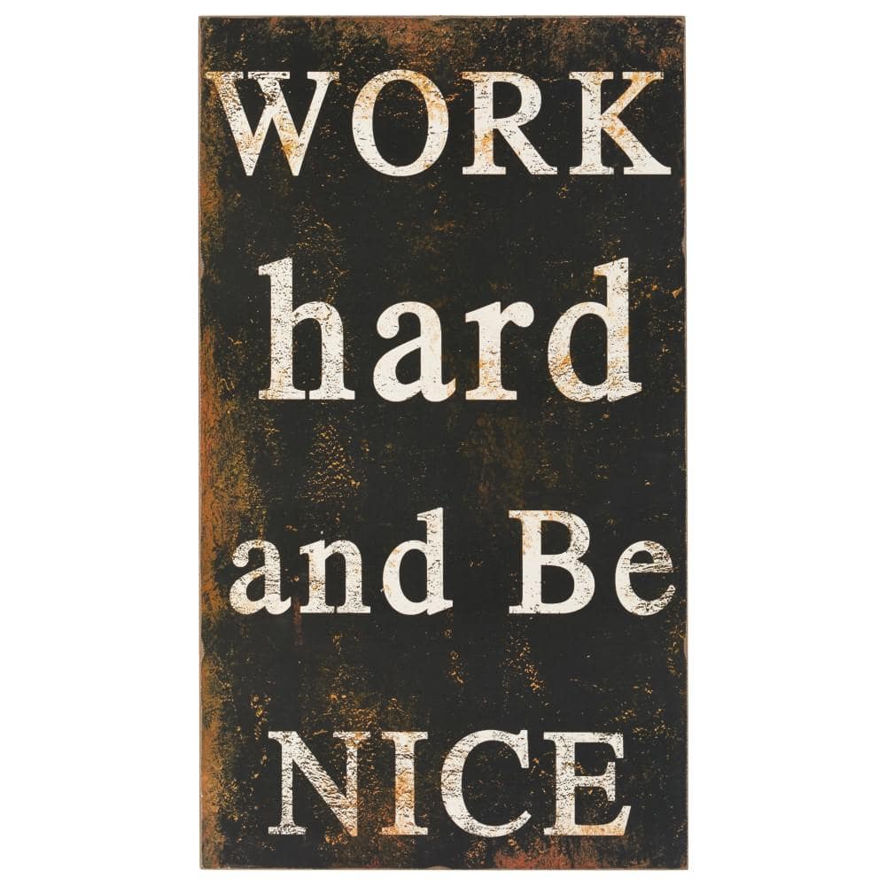 Storied Home Work Hard And Be Nice Wood Decorative Sign DE6153 - The ...