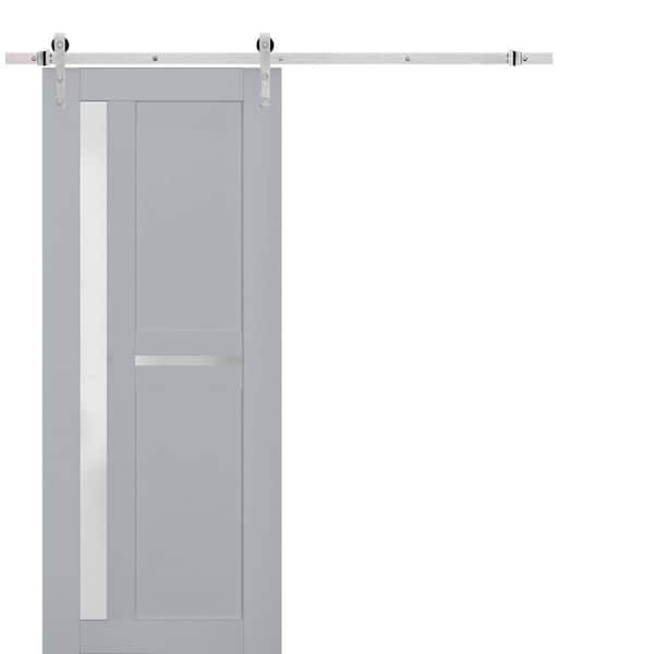 Sartodoors Assembly Required 24 in. x 84 in. 1-Panel Frosted Glass ...