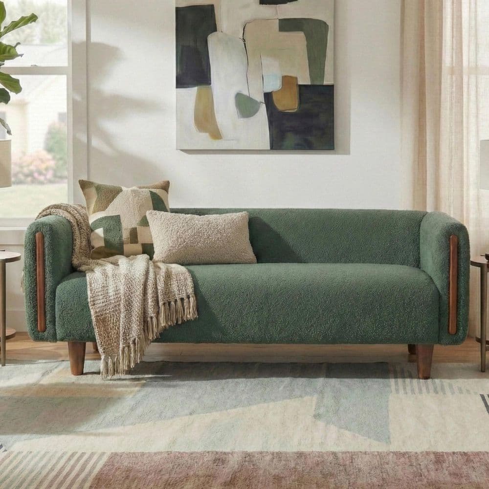 CHRISTOPHER KNIGHT HOME Perrick Modern 78.7 in. Rolled Arms Polyester ...