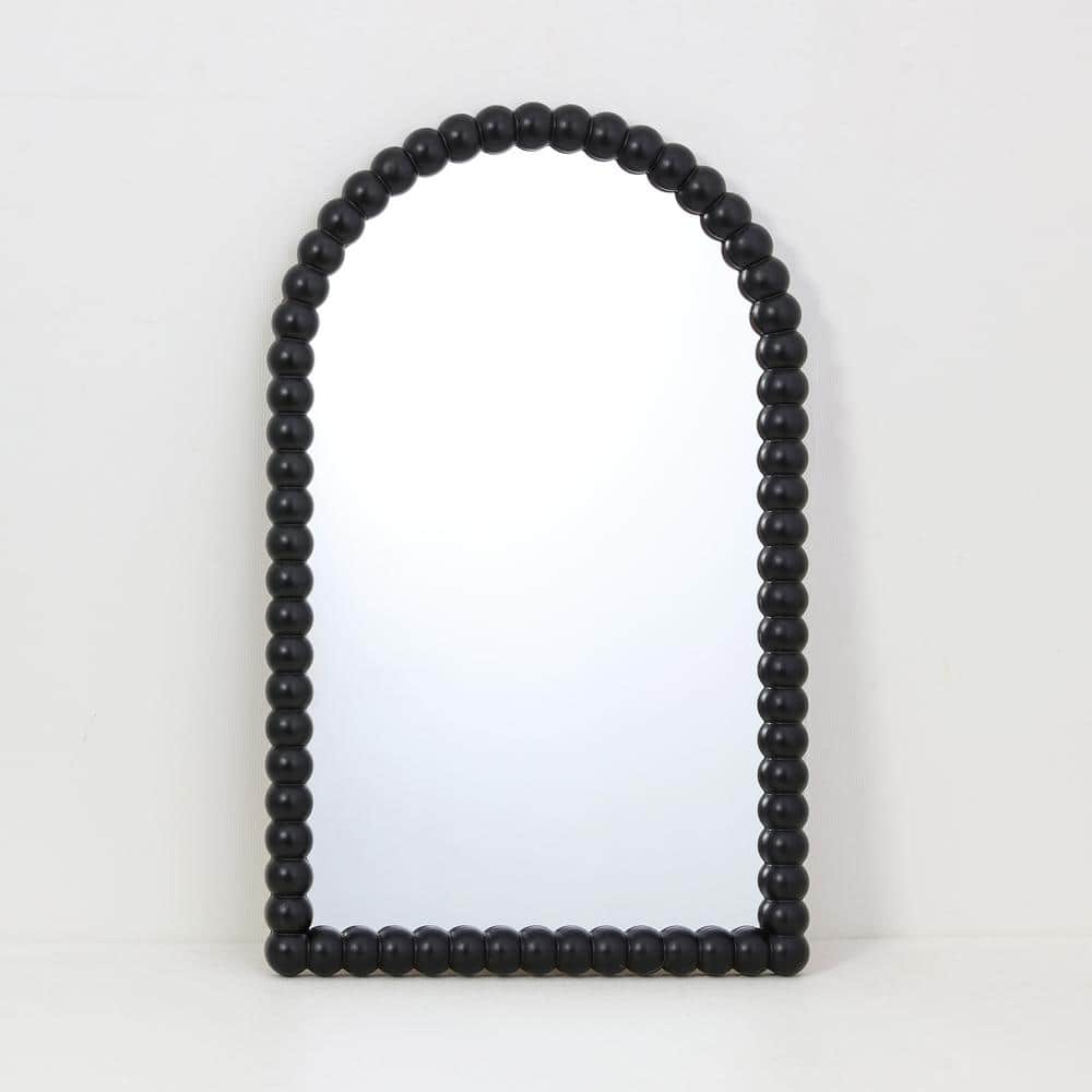 20 in. x 32 in. Denise, Black Wood Large Beaded Decorative Arched ...
