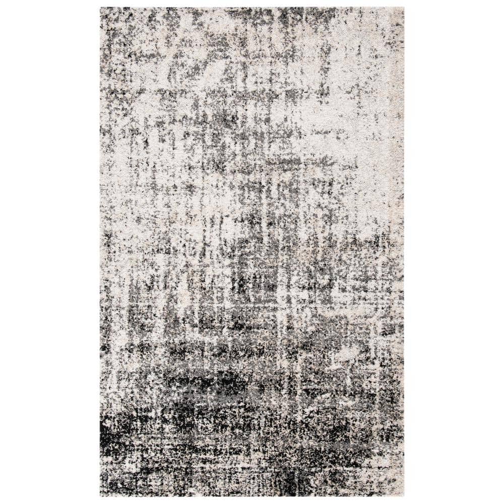 SAFAVIEH Adirondack Silver/Black 3 ft. x 5 ft. Abstract Area Rug ...