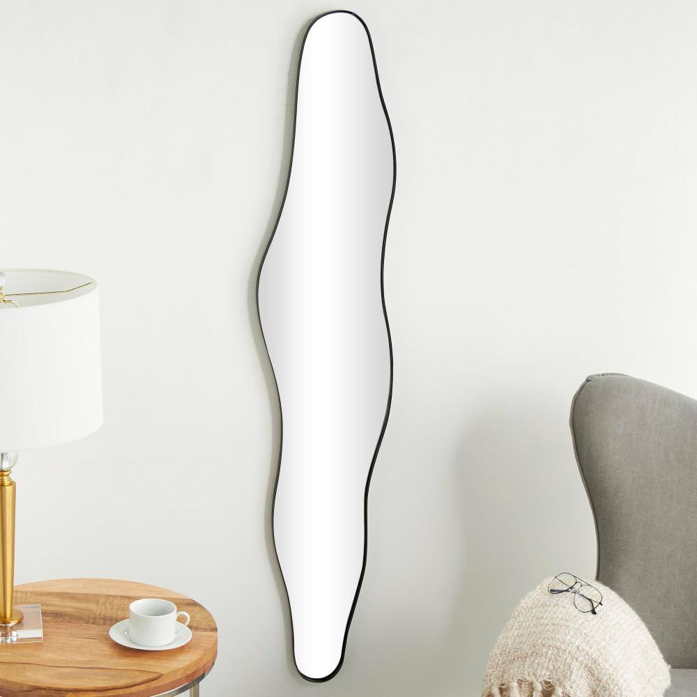 Litton Lane 59 in. x 12 in. Slim Abstract Wavy Asymmetrical Framed ...