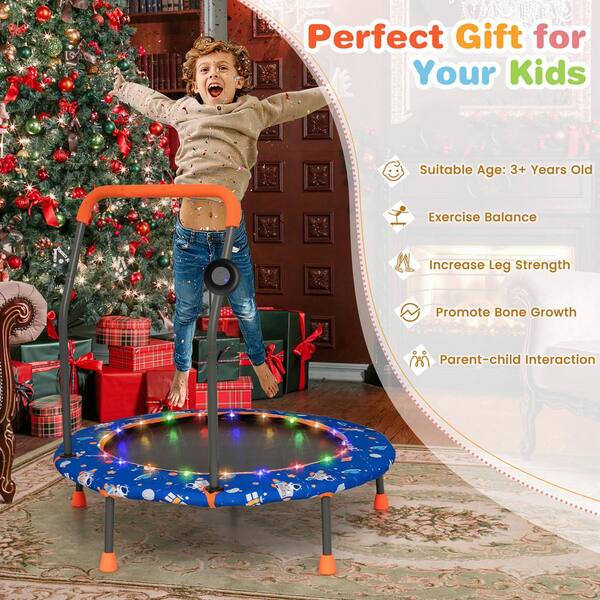 Gymax 36 in. Mini Toddler Trampoline w/LED Bluetooth Speaker Gymax 36 in. Mini Toddler Trampoline w/LED Bluetooth Speaker