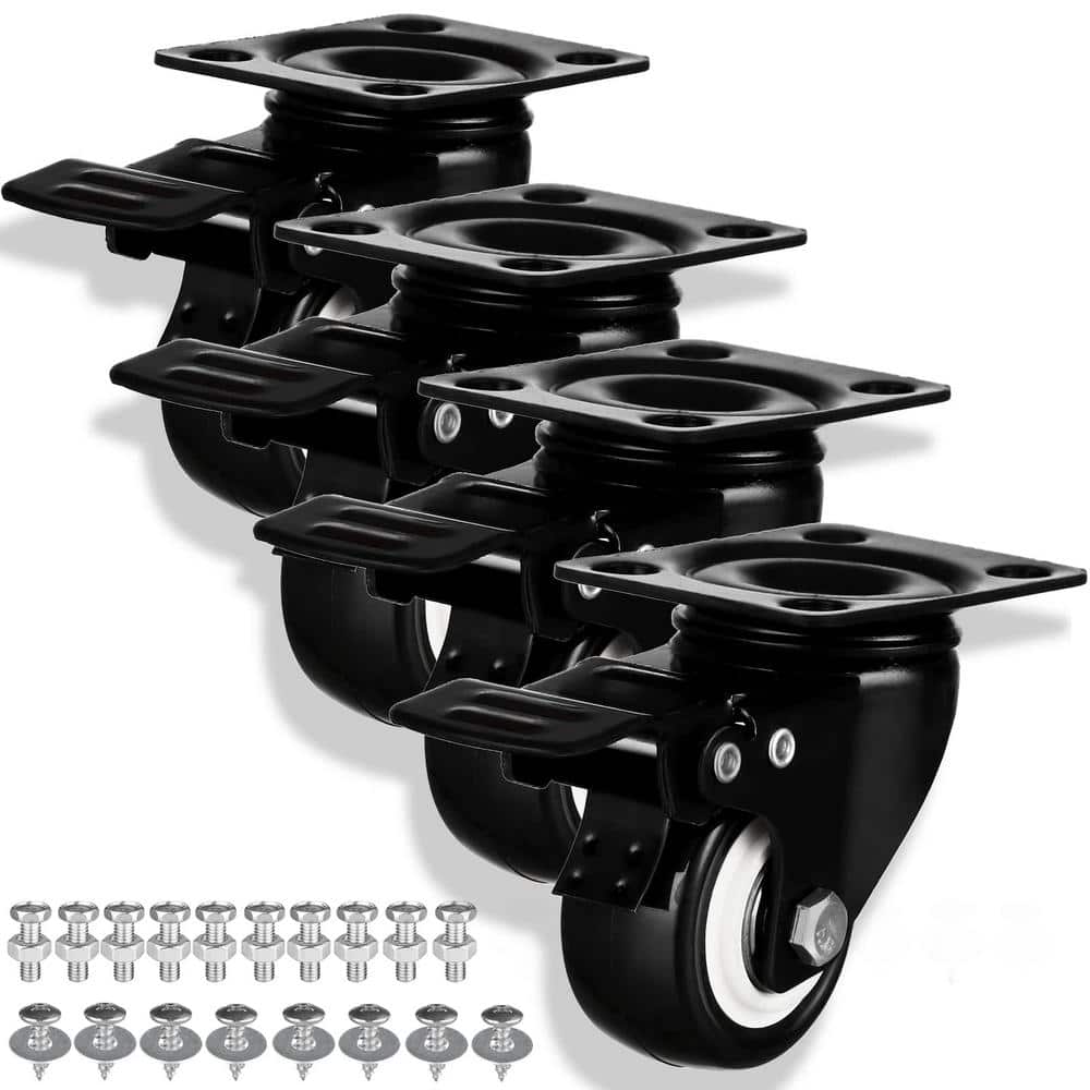 Angel Sar 2 in. Heavy-Duty Industrial Casters Set with Double Locking ...