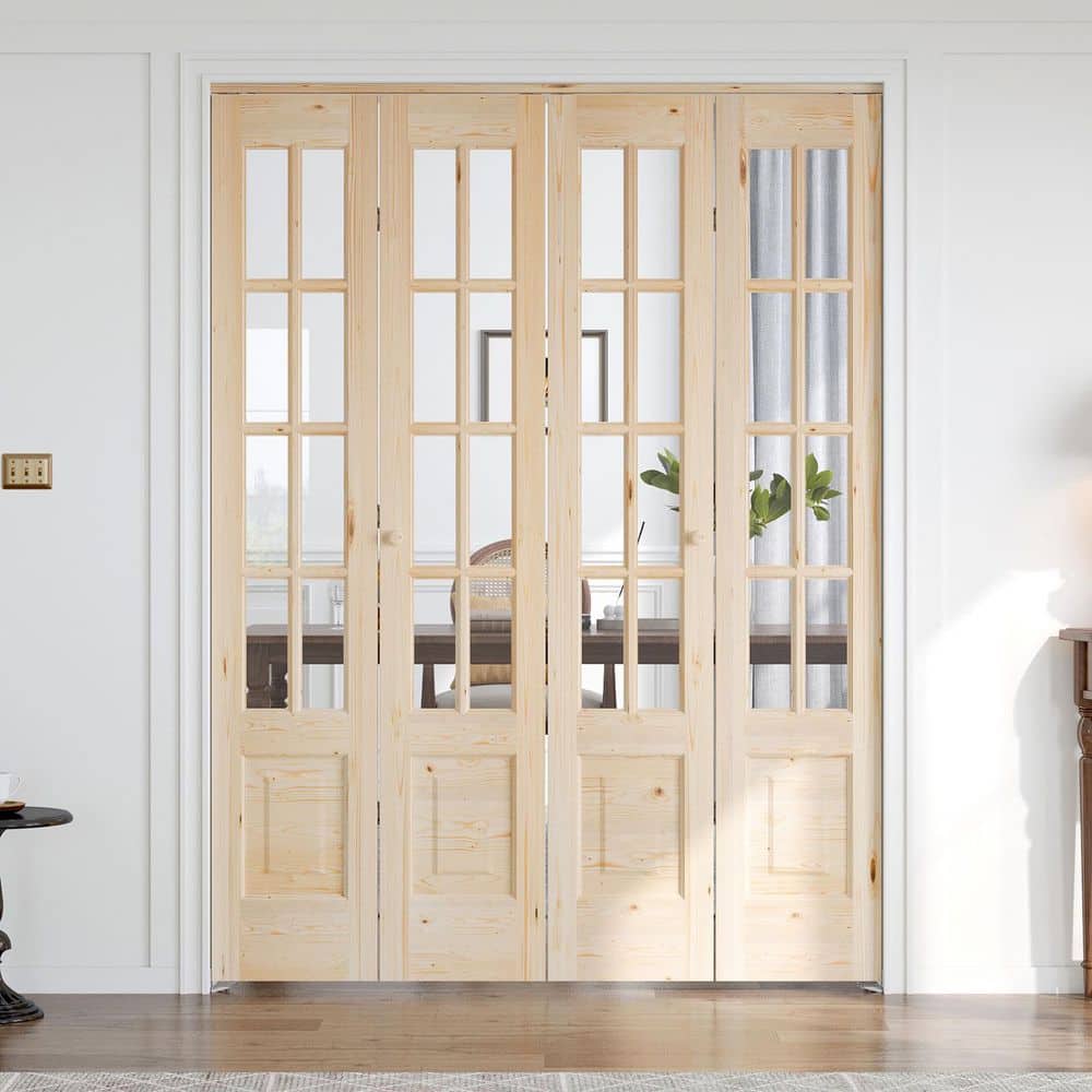 easelife 60 in. x 80 in. 3/4 Lite Preassembled Clear Glass Solid Core ...