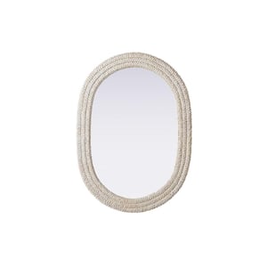 Timeless Home Linen White 30 in. W x 42 in. H Cornhusk Wall Mirror ...