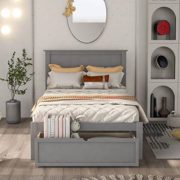 Grey twin platform bed store