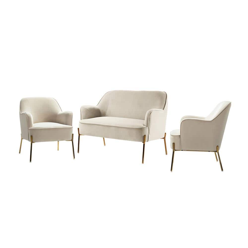 JAYDEN CREATION Alita 3-Piece Tan Living Room Set SF0127+6154A-S2-TAN ...