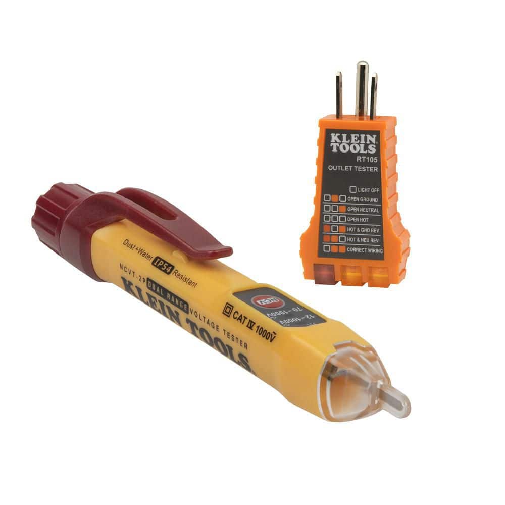 Klein Tools Dual Range Non-Contact Voltage Tester with Receptacle ...