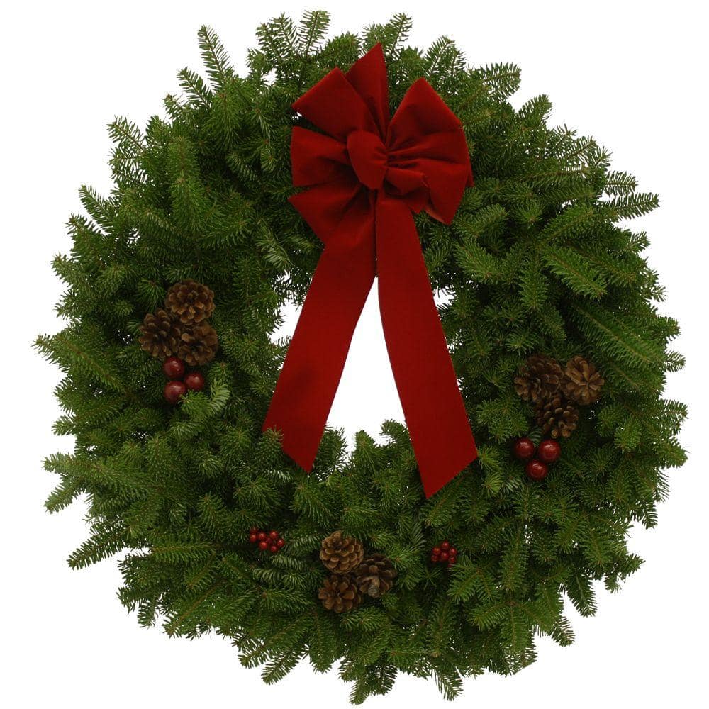 Worcester Wreath 30 in. Balsam Fir Classic Fresh Wreath : Multiple Ship ...