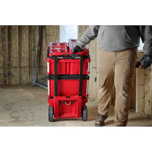 Milwaukee PACKOUT 22 in. Medium Red Tool Box (75 lbs. Capacity) and ...