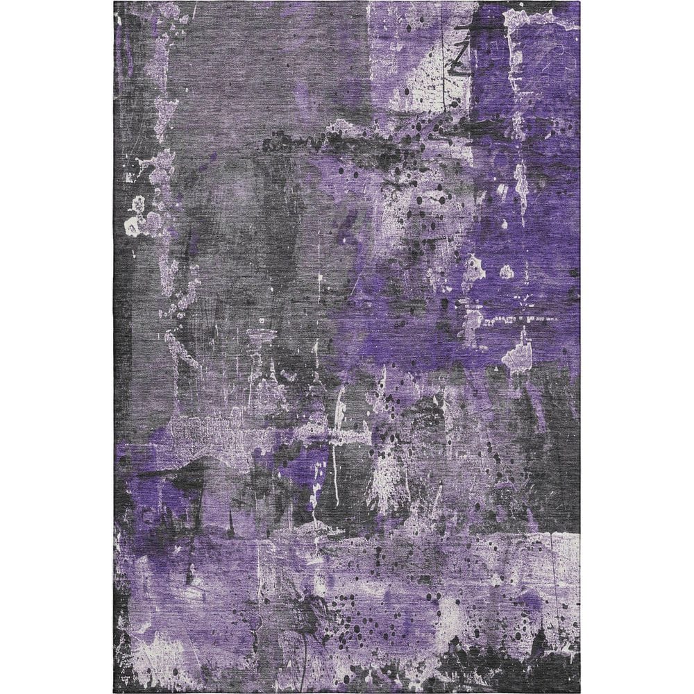 Addison Rugs Mayfield Premium Machine Washable Abstract AMF1839 Purple ...