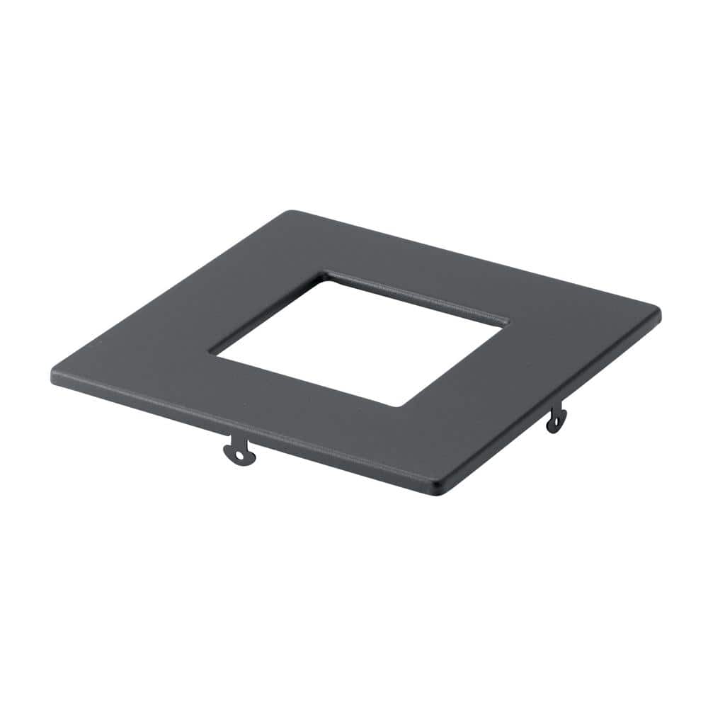 KICHLER Direct-to-Ceiling 4 in. Textured Black Square Ultra-Thin ...